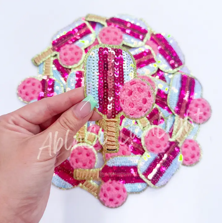 Pink Pickleball Sequins Patch – Attachments & Sage