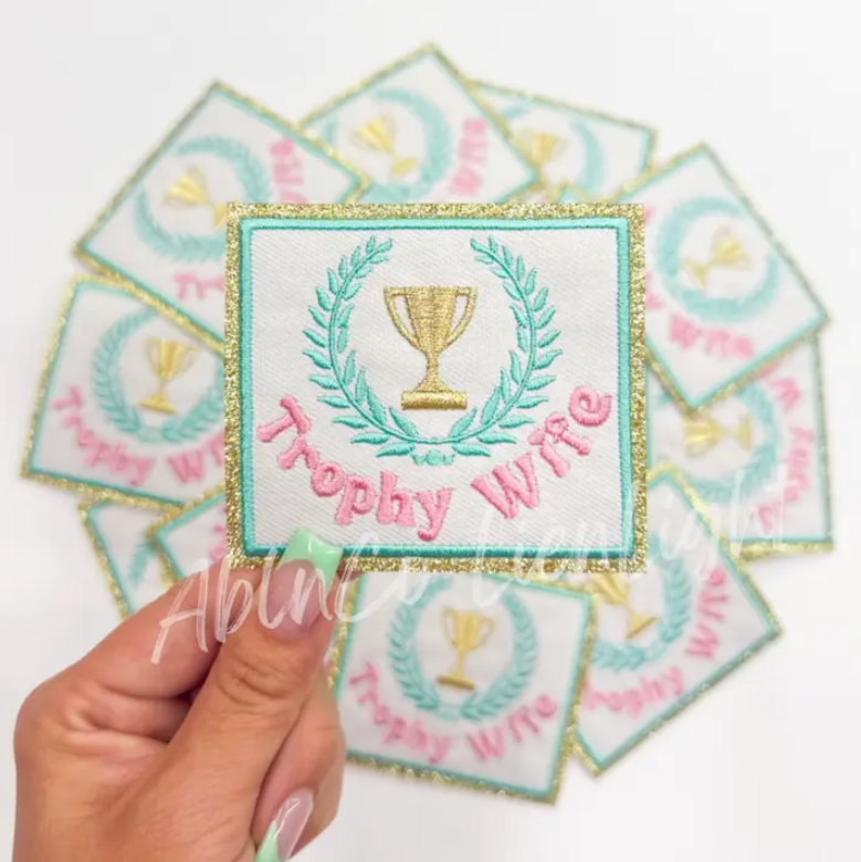 Trophy Wife Glitter Border Patch – Attachments & Sage