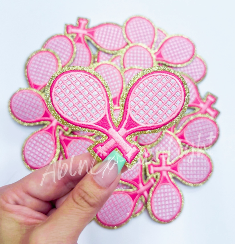 Glitter Pink Tennis Racket Patch – Attachments & Sage