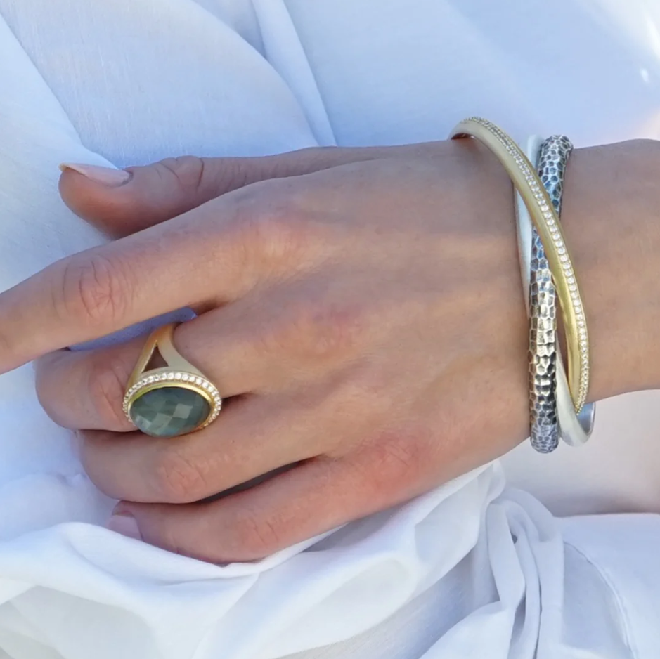 Mixed Metal Trinity Bangle – Attachments & Sage