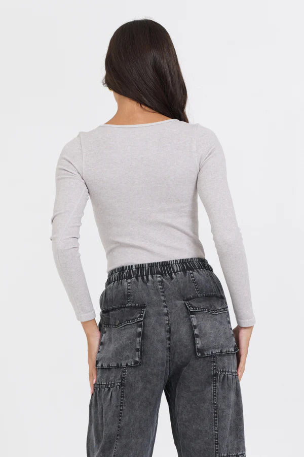 Seamless Long Sleeve Tee - Grey – Attachments & Sage