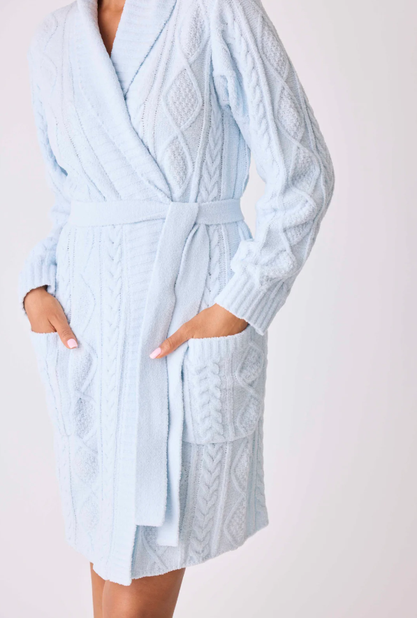 Chenille Cozy Cable Robe - Blue Air – Attachments & Sage