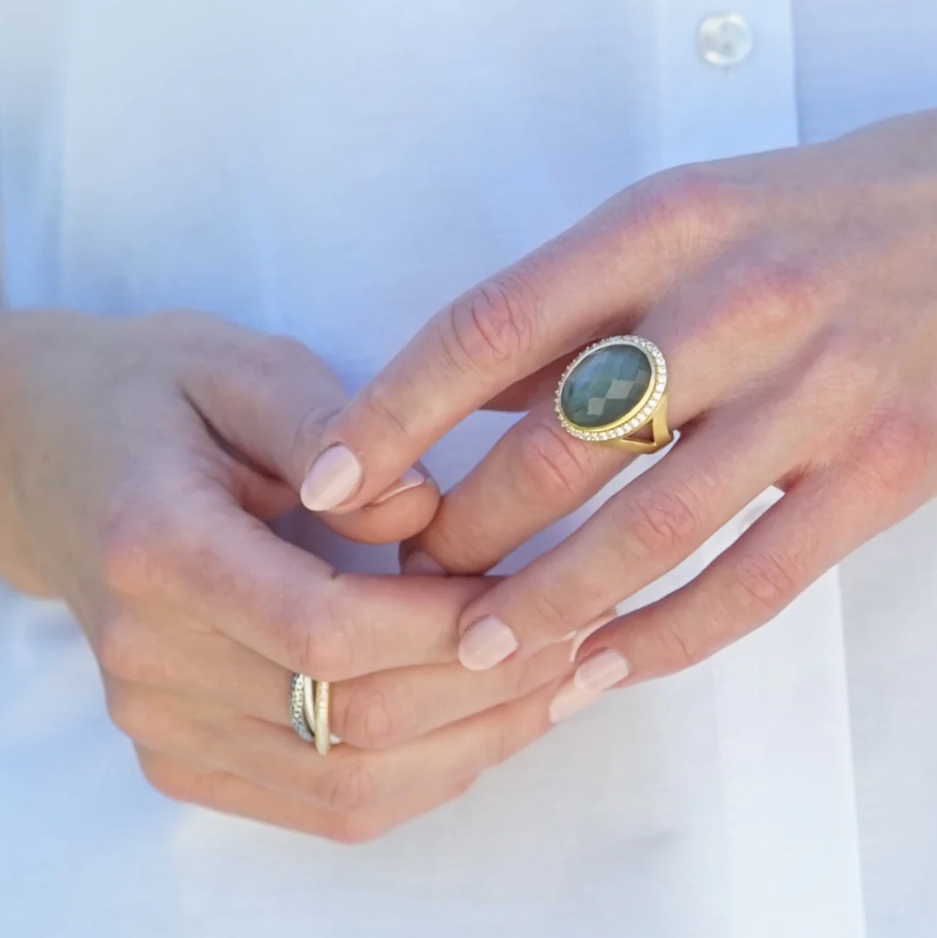 Gold Labtadorite Forte Ring – Attachments & Sage