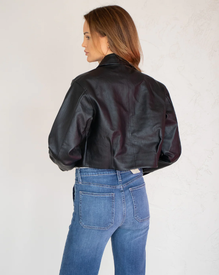 Evolving Vegan Leather Crop Shacket – Attachments & Sage