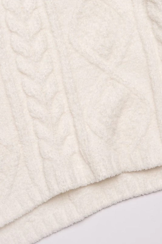 White Cable Knit Robe – Attachments & Sage